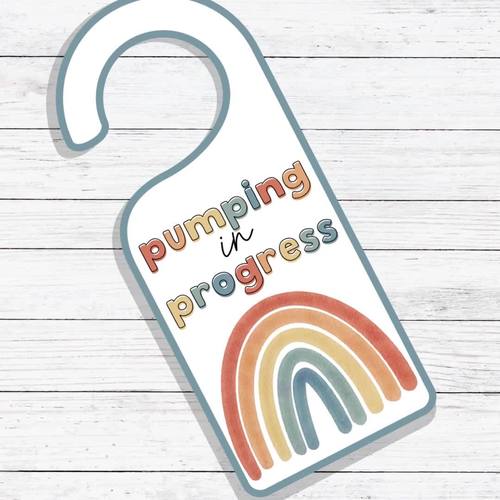 Pumping Door Sign / Breastfeeding Door Hanger by Play Therapy Creative