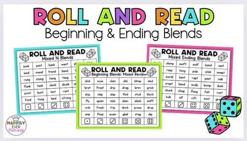 Beginning & Ending Consonant Blends Roll and Read Fluency Practice ...