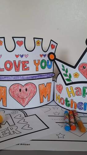 Mother's Day Crown Hats Headbands Craft | Mother's Day Coloring Pages ...