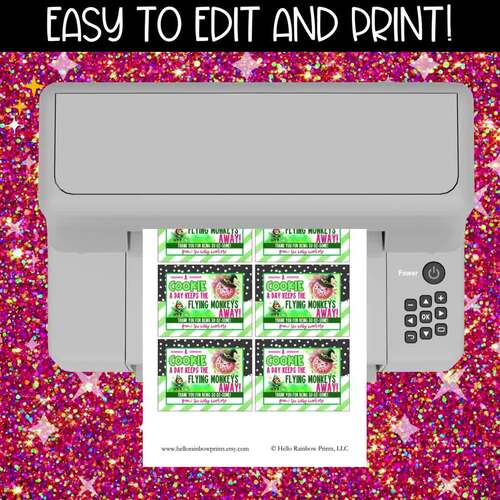 Wicked Cookie Bar Teacher Staff Appreciation Week Theme Gift Tags ...