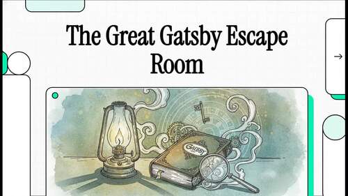 Great Gatsby Digital Escape Room | High School ELA Review Activity