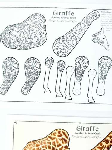 Giraffe | Jointed Animal Craft | Articulated Craft | Giraffes | TPT