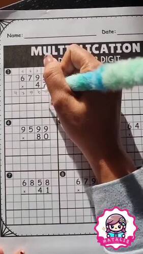 Engaging Multiplication Graph Paper Worksheets 4 Digit by 2 Digit for ...