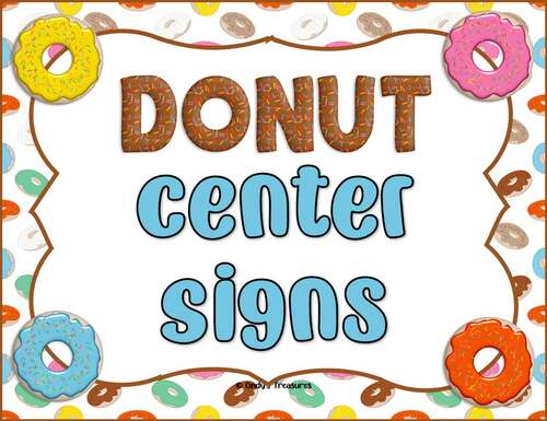 Donut Center Signs by Cindy's Treasures | TPT