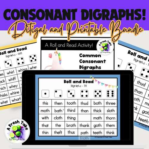 TH Digraphs Roll & Read Words Sentences |Decoding Games| Digital ...
