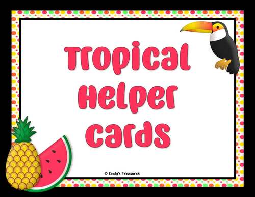 Tropical Classroom Helper Cards *Editable* by Cindy's Treasures | TPT