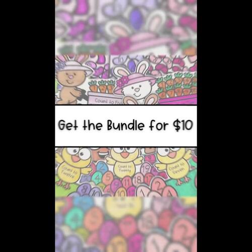 Easter Counting & Number Formation (Numbers 1-20) Math Craft Bundle