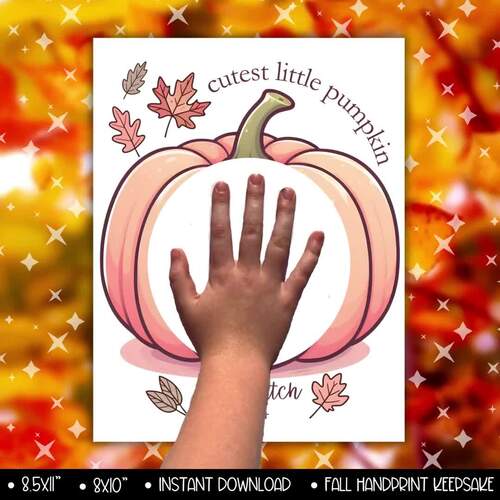 2025 Halloween Pumpkin Handprint Craft, Autumn Fall Leaves Hand Art ...