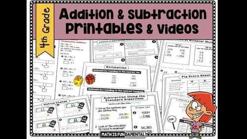 Addition & Subtraction Printables & Lesson Videos | Distance Learning