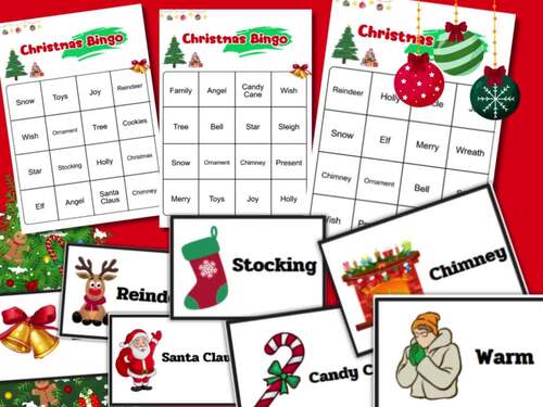 Christmas BINGO | Christmas Vocabulary | Christmas Party Games ...