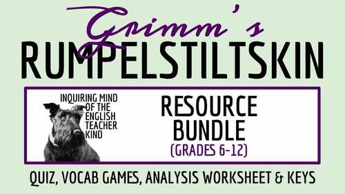 "Rumpelstiltskin" Quiz, Close Reading Analysis Activity, and Vocabulary ...