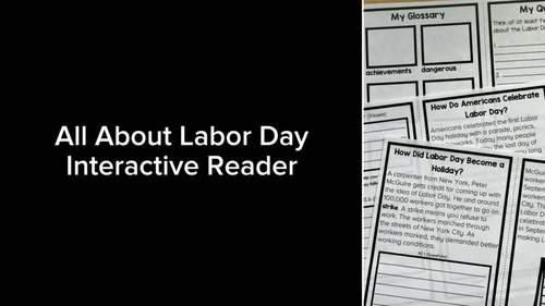 Labor Day Reading Labor Day Mini Book What Is Labor Day Labor Day ...