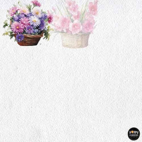 Watercolor Floral Basket Clipart Bundle, 50 Spring Summer Flower PNG Files