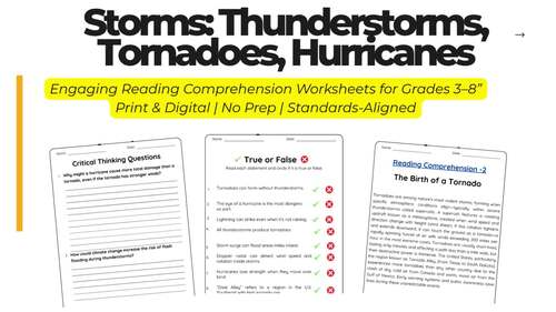 Storms: Thunderstorms, Tornadoes, Hurricanes | Science Comprehension ...