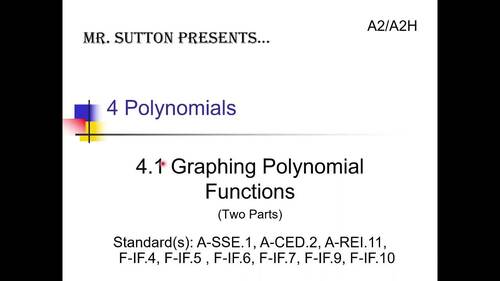 Graphing Polynomial Functions by Mr Sutton Presents | TPT