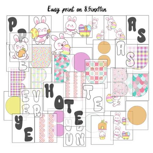 Happy Easter Bulletin Board Kit | Bunny Easter Classroom Decor | Editable