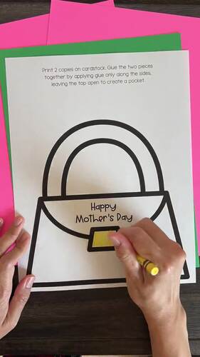 Mothers Day Purse Craft Writing Activity with Fun Inserts by Anh Huynh