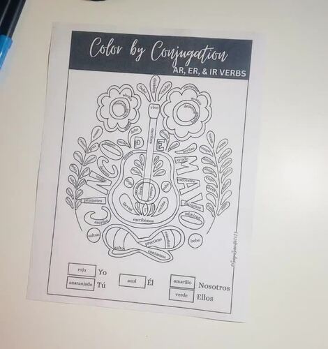 Cinco de Mayo Color By Conjugation AR, ER, & IR Verbs by SinginSenorita