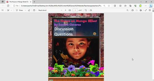 The House on Mango Street Discussion Questions by ELA Content Canary