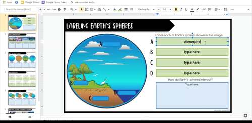 Interactions of Earth's Spheres Activities - Print and Google Slides™