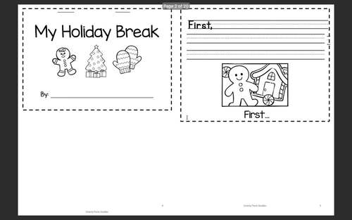 Primary - My Holiday Break Writing Activity Flipbook by Smarty Pants ...
