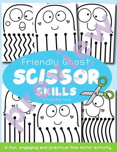 Halloween Cutting Practice Pages and Scissor Skills by From the Pond