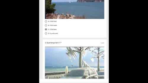 French Weather and Seasons Google Forms Activity or Assessment Le temps ...