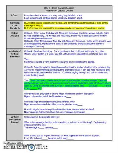 Nigel and the Moon by Antwan Eady Lesson Plan and Activities | TPT