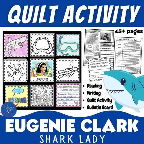 Shark Lady Writing Art Quilt Eugenie Clark STEM Science Women's History ...