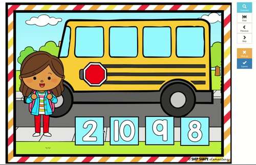 Back to School Ordering Numbers - Boom Cards - Distance Learning