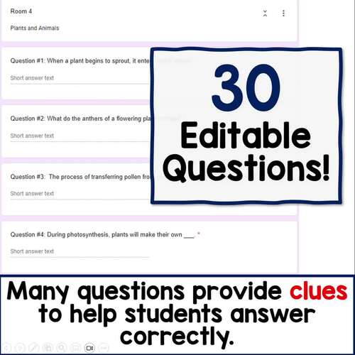 5th Science Review Escape Room (Google Forms) End of Year, Test Prep