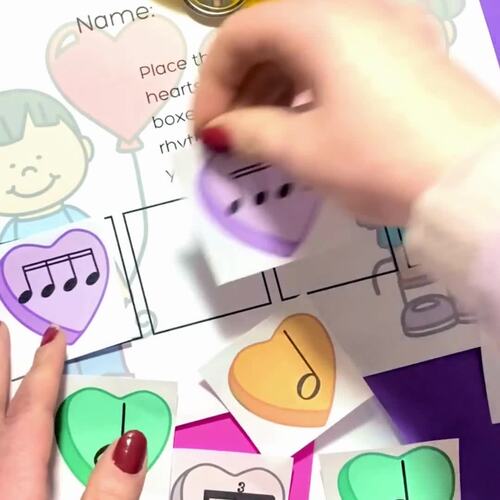 Valentine's Rhythm Candy Hearts | Level 2 | Centers | Elementary Music