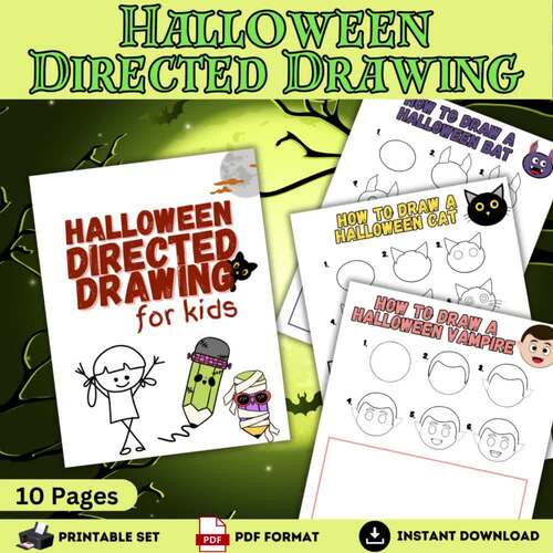 Halloween Directed Drawing and Writing | Directed Drawing Kingergarten