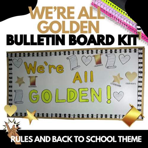 Boho Welcome Back Bulletin Board Ideas | Classroom Decor Golden Rules