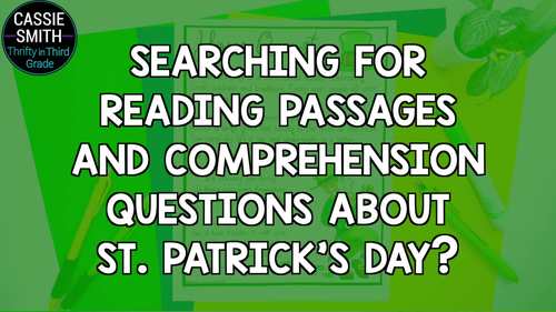 St. Patrick's Day Passages Reading Comprehension Escape Room | TPT