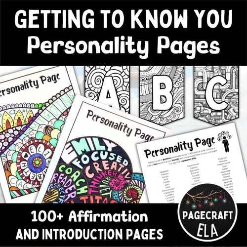 Back to School Getting to Know You Personality One-pagers | Middle ...