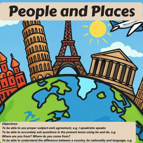ESL Speaking & Grammar Activities: People and Places (PDF + Editable PPT)