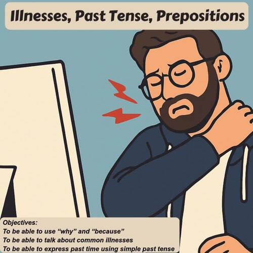 ESL Speaking & Grammar Activities: Illnesses (PDF+PPT) by ESLJAM