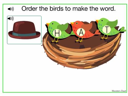 March Bundle. Spring CVC Words Boom Cards Audio Pre-k, K and Sped