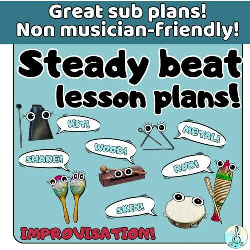 Steady beat music lessons: task cards, games, centers & worksheets -sub ...