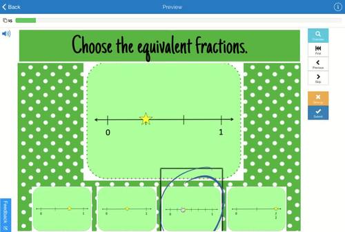 3rd Grade Equivalent Fractions on a Number Line | 3.NF.A3abc | BOOM Cards
