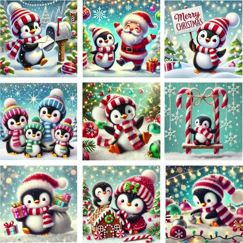 Winter Penguin Clipart Graphics Pack | Christmas & Family Holiday Clipart