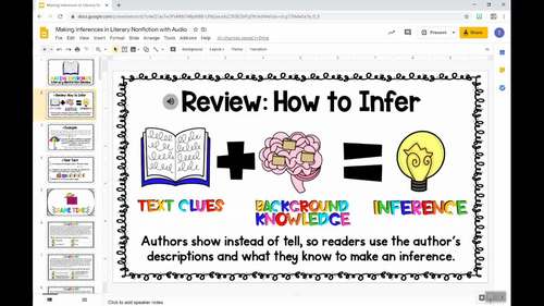 Making Inferences in Literary Nonfiction Digital Task Cards | TpT