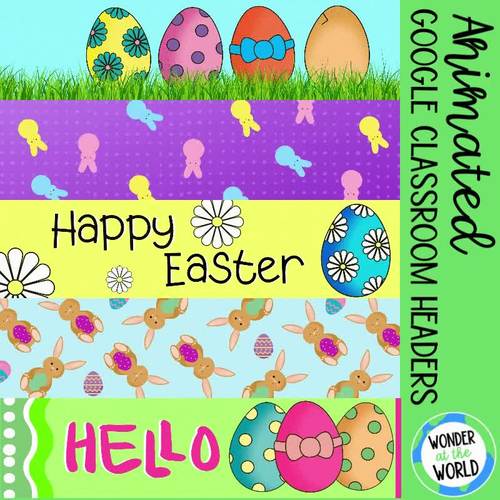 Easter Google Classroom and Forms animated headers banners | TPT