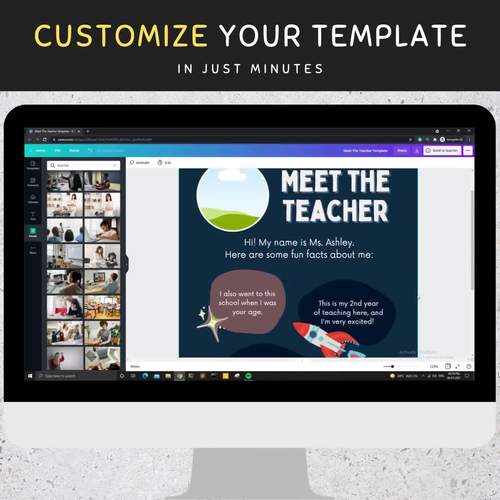 Editable Meet The Teacher Template: Back To School, Canva Template