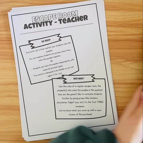 Figurative Language Digital Print Escape Room Activity Middle School ...