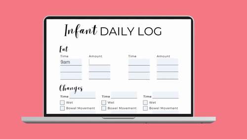 Infant Daily Log | Infant Daily Report | Nanny log | Baby Report