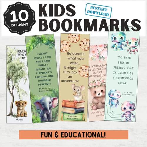 Printable Bookmarks for Kids | Reading Quotes | Fun Rewards for school
