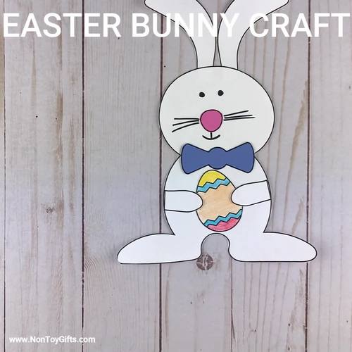 Easter Bunny Craft - Bunny Holding The Easter Egg Craft by Non-Toy Gifts