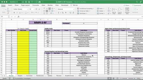 MMPI-2-RF Autoscoring Template - American/English Norms by PsychAutoScorer